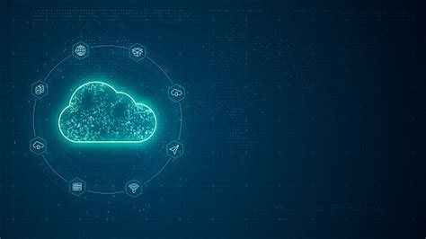 추상적 배경 개념에 대한 미래 아이콘 기술로의 라인 연결 및 데이터 전송 기능이 있는 블루 디지털 클라우드 컴퓨팅 공중 부양에 대한 스톡 사진 및 기타 이미지 Istock