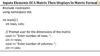 C Nested Loops Matrix And Fuctions Pdf