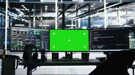 Chroma Key Displays In Server Farm Displaying Node Tree Programming