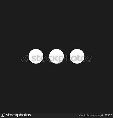 Three Horizontal Dots Menu Dark Mode Glyph Ui Icon Meatballs Menu User Interface Design White