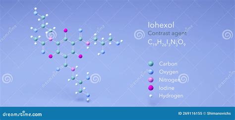 Iohexol Molecule Molecular Structures Contrast Agent 3d Model