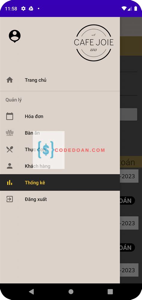 App Quản Lý Quán Cafe đơn Giản Csdl Sqlite Ngôn Ngữ Java Có Báo Cáo Sàn Giao Dịch Source Code