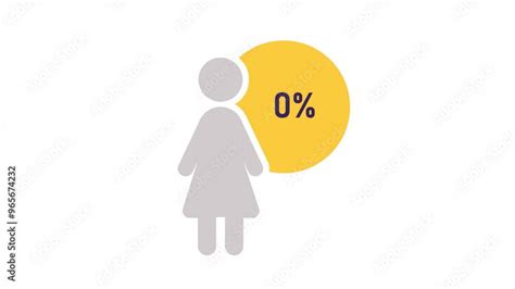 Animated Female Demography Gender Infographic Animation Percent Diagram Filling Up Sociology