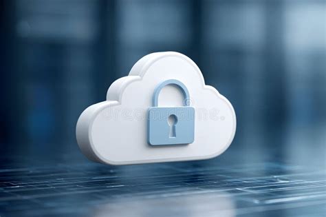 Secure Cloud Storage Concept Featuring A Locked Cloud Symbol