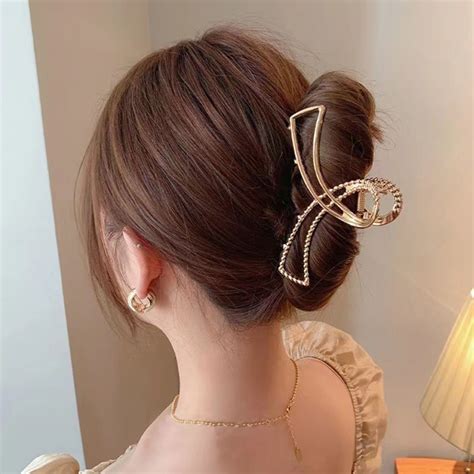 홀리지 홀다 골드 메탈 포인트 올림 머리핀 헤어 집게핀