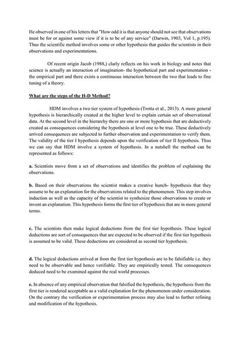 Hypothetico Deductive Method In Science Pdf Chemistry Science