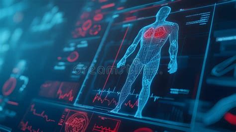 Analyzing Human Anatomy Medical Lab Digital Visualization High Tech Environment Aerial View