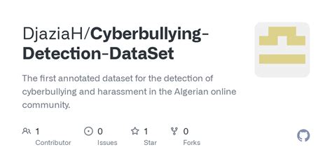 GitHub DjaziaH Cyberbullying Detection DataSet The First Annotated Dataset For The Detection