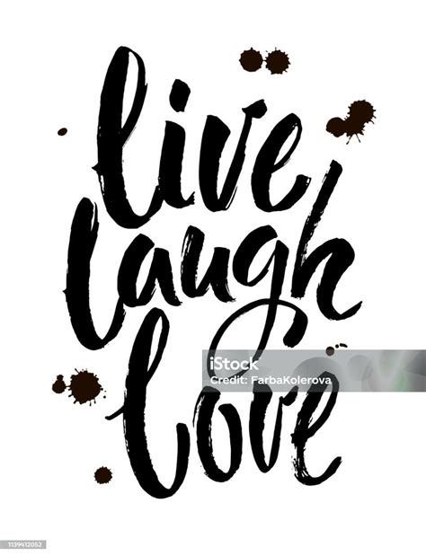 손으로 그린 타이포 그래피 포스터입니다 영감 따옴표 라이브 웃음 사랑 인사말 카드 발렌타인 데이 결혼식 포스터 인쇄 또는 가정