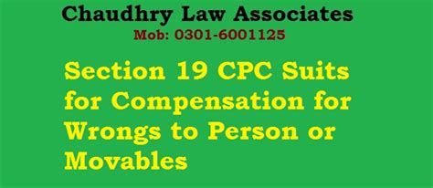 Section 19 Cpc Suits For Compensation For Wrongs To Person Or Movables