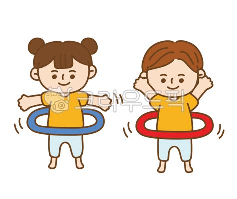 훌라후프 어린이 운동 홈트레이닝 유아 사진 이미지 일러스트 캘리그라피 살풋작가