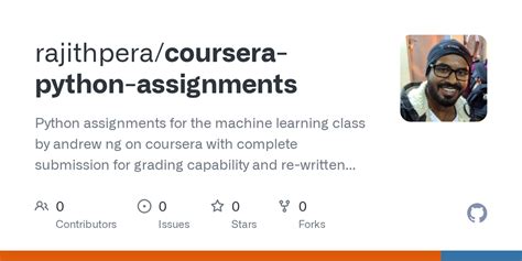 Github Rajithperacoursera Python Assignments Python Assignments For The Machine Learning