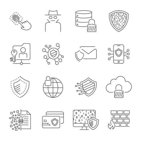 10520691 Cyber Security Icons Vector Images Depositphotos