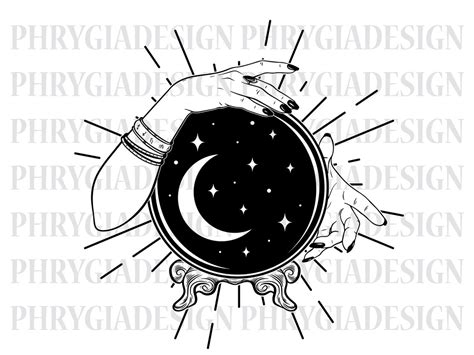Crystal Ball Svg Mystical Svg Moon Svg Psychic Svg Etsy