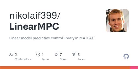 Github Nikolaif399linearmpc Linear Model Predictive Control Library In Matlab