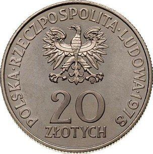 Polish Copper Nickel 20 Zlotych Maria Konopnicka Trial Strike 1978