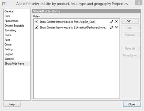 How To Use Showhide Items With 2 Columns In A Spotfire Crosstable