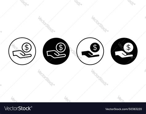 Borrower Icon Set Borrow Money Finance Currency Vector Image