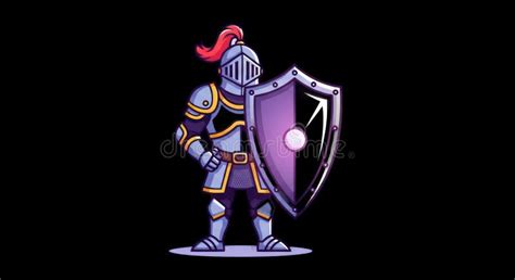 Cartoon Knight With Shield Stock Illustration Illustration Of Cartoon
