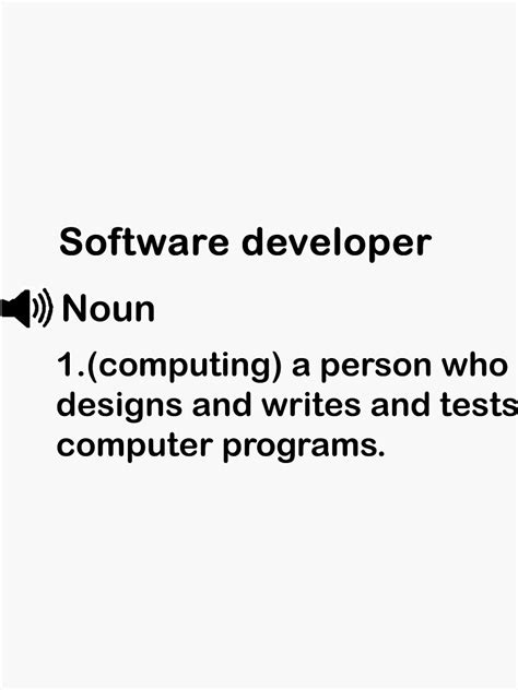 Funny Software Developer Definition T Sticker By Amineefilali