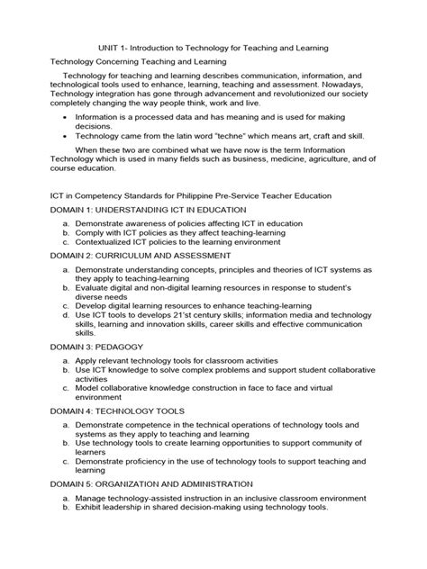 Unit 1 Introduction To Technology For Teaching And Learning Group 1 Download Free Pdf
