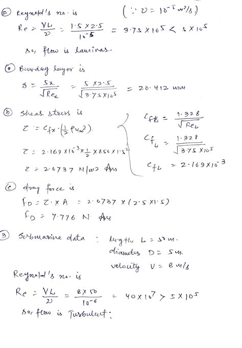 Solved Assignment Boundary Layer Theory 2 Application 1 Consider