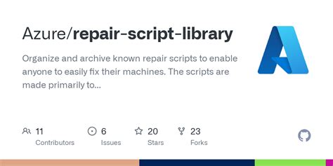 GitHub Azure Repair Script Library Organize And Archive Known Repair Scripts To Enable Anyone