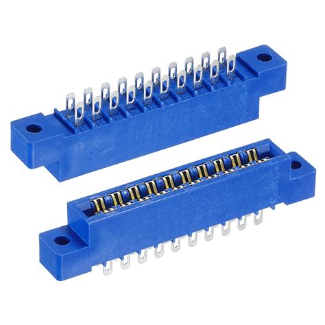 Card Edge Connector Blue Socket 20 Pin Solder Eyelet 3 96mm Pitch For Printed Pcb Circuit Board