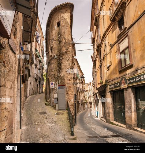 Narrow Streets In Historic Center Of Cosenza Calabria Italy Stock