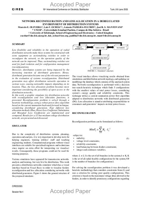 Pdf Network Reconfiguration And Loss Allocation In A Deregulated