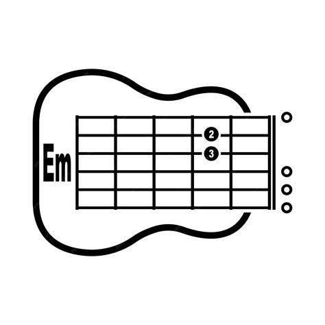 Premium Vector Em Guitar Chord Icon Basic Guitar Chord Vector