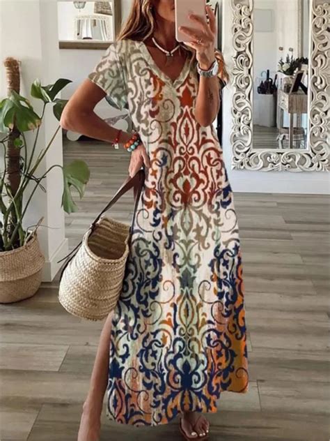 Kad Nlar I In 2024 Vintage I Ekli Zarif Maxi Elbise Yaz Moda V Boyun K