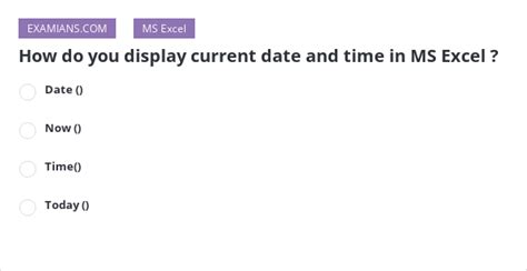 How Do You Display Current Date And Time In Ms Excel Examians