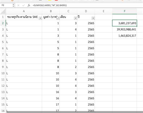 ฟังก์ชัน Sumif Sumifs Def Excel