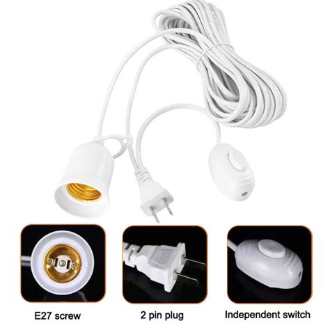 M M M E Lamp Bulb Holder With Switch LED Light Bulb Extension Socket Light Power Cord With