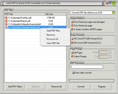 mini pdf to excel ocr converter 2 0 download review screenshots