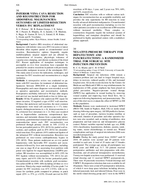 Pdf Inferior Vena Cava Resection And Reconstruction For Abdominal