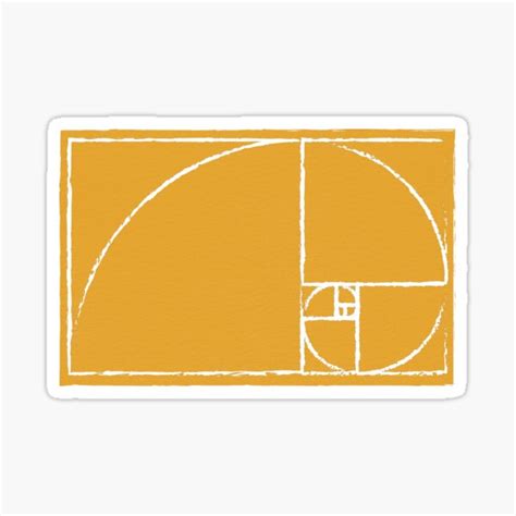 Yellow Fibonacci Sequence Sketch Golden Ratio Spiral Sticker For Sale By Ghost888 Redbubble