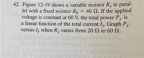 Solved Figure 12 19 ﻿shows A Variable Resistor Rv ﻿in