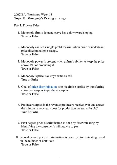 2002 Iba Topic 11 Monopoly Week 13 Answers 2002iba Workshop Week