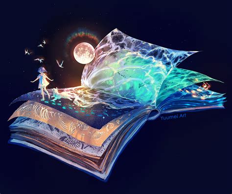 배경 화면 유메이 그림 서적 무지개 화려한 마법 조류 판타지 아트 물 빛나는 달 1620x1350 Goycode 2229878 배경 화면