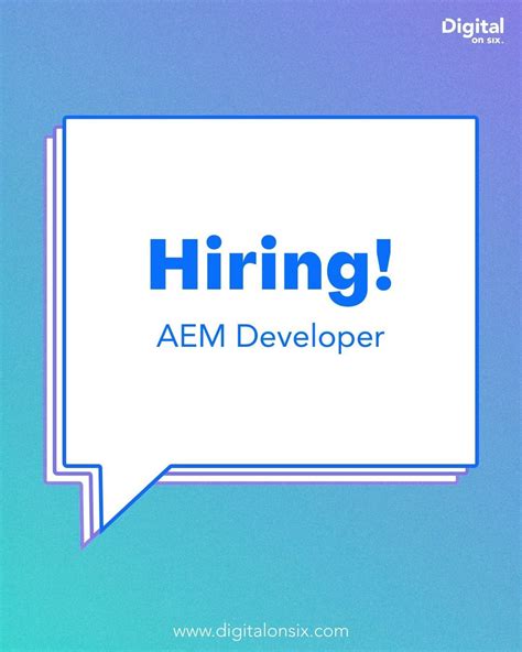 digital on six on linkedin linkedin hiring aemdeveloper jobopportunity teamdigitalonsix aem