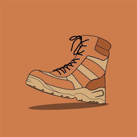 갈색 가죽 신발 벡터 일러스트 레이 션 프리미엄 벡터