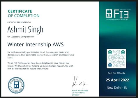 Ashmit Singh On Linkedin Internship Aws