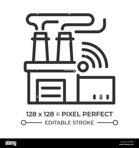 Smart Industry Pixel Perfect Linear Icon Stock Vector Image And Art Alamy