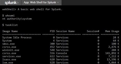 Splunk Web Shell