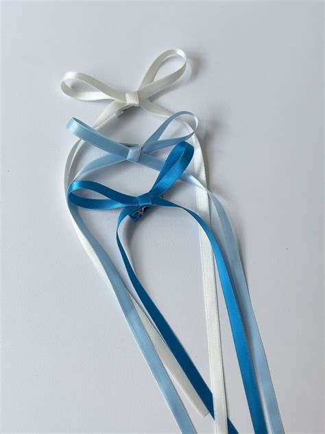 롱롱 3개 1쌍 미니 새틴 리본 머리 집게핀 포인트 헤어핀 발레코어 키치 소녀