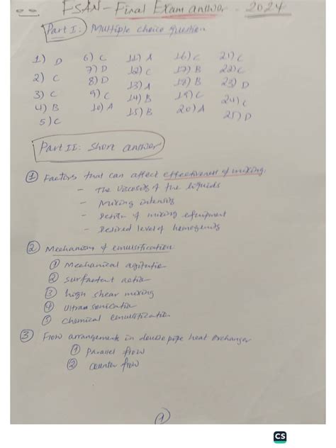 Final Exam Answer Key Pdf