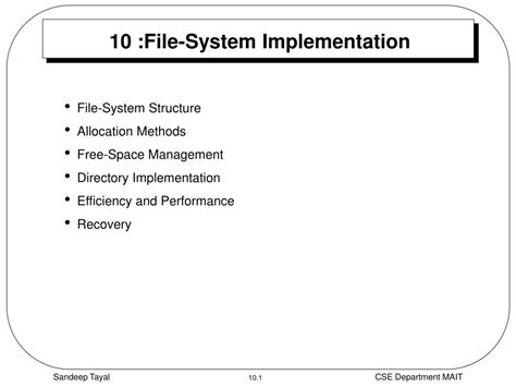 PPT 10 File System Implementation PowerPoint Presentation Free Download ID 1721178