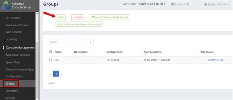 5 5 1 Add New Group Akkadian Console Server 4 0 0